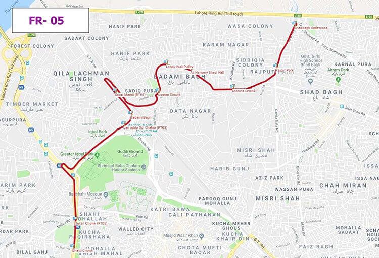 Speedo Bus Routes of Lahore, Pakistan
