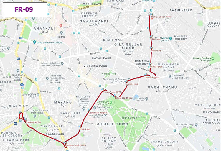 Speedo Bus Routes of Lahore, Pakistan